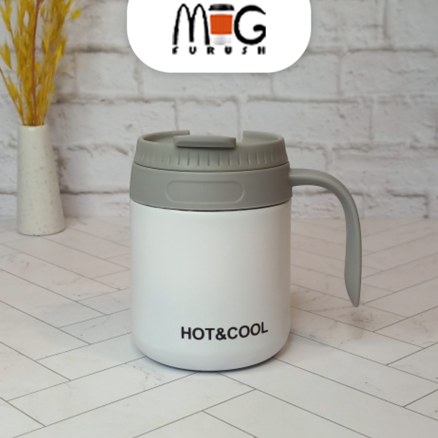 تراول ماگ دسته دار hot&cool درب پیچی – ماگ فروش